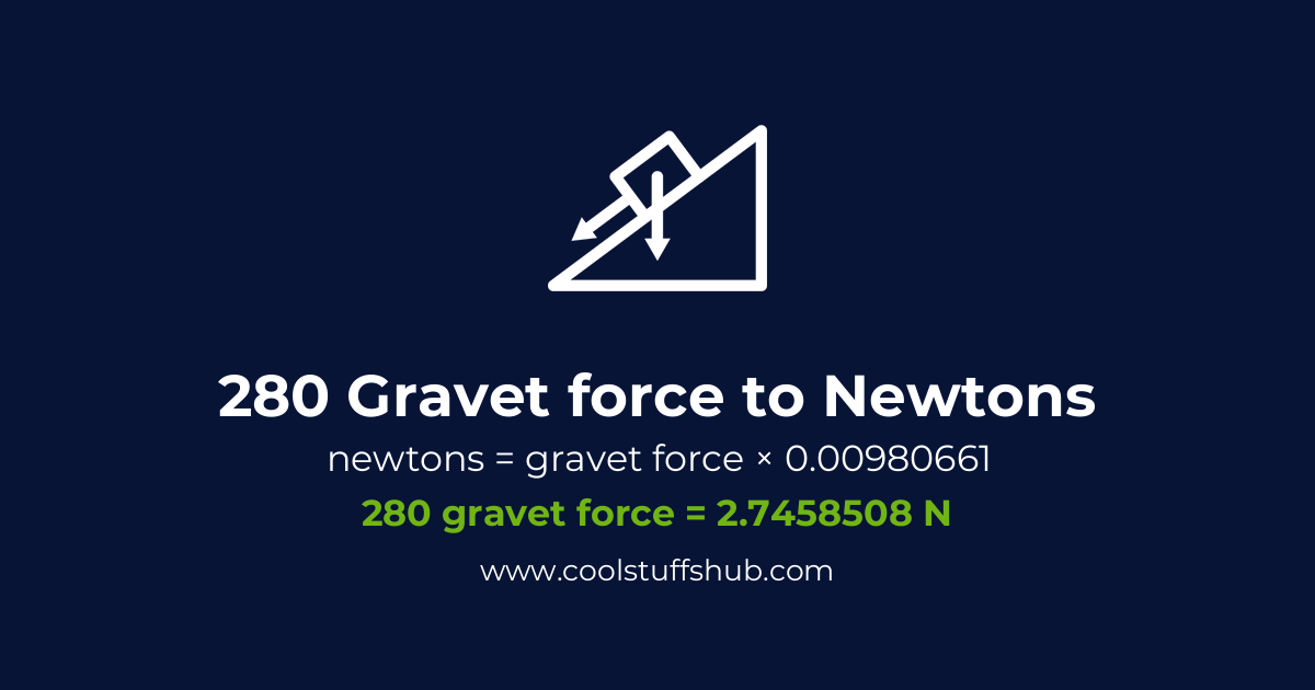 Convert 280 gravet force to newtons (280 gravet force to N conversion)