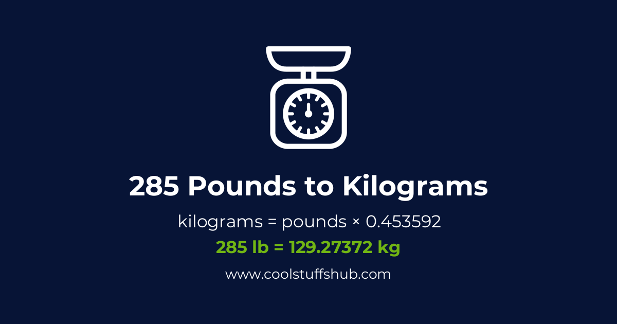 Convert 285 pounds to kilograms (285 lb to kg conversion)