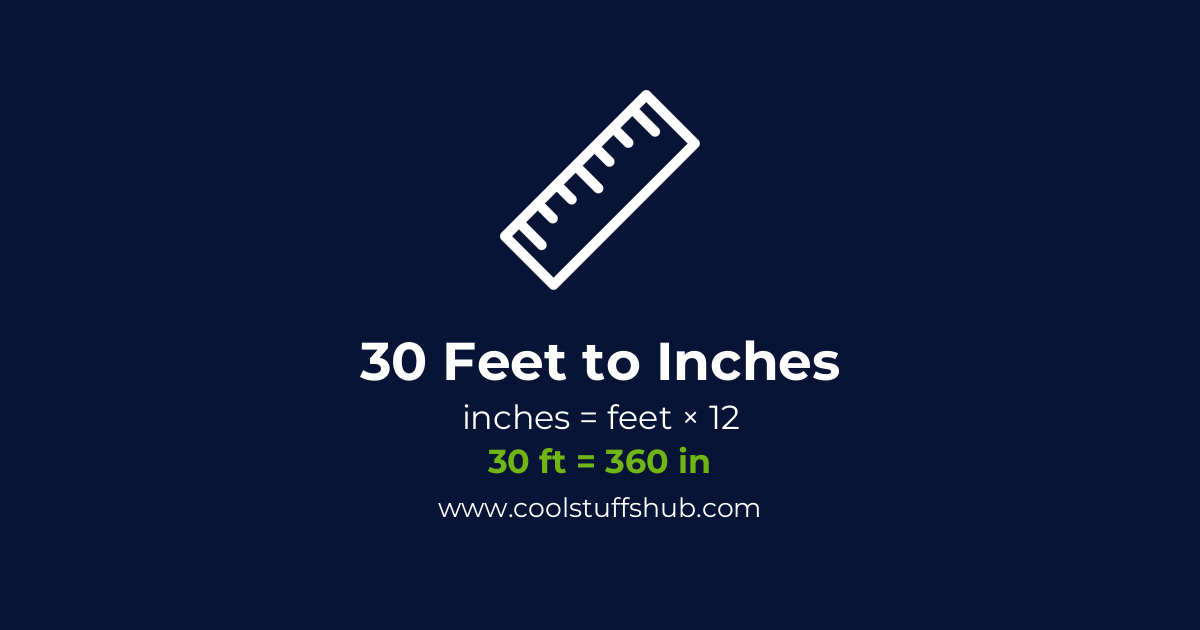 Convert 30 feet to inches (30 ft to in conversion)