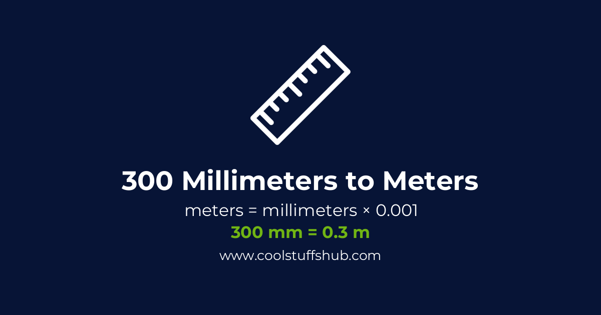 Convert 300 millimeters to meters (300 mm to m conversion)