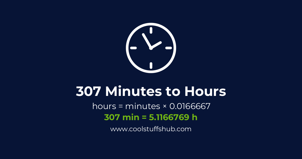 Convert 307 minutes to hours (307 min to h conversion)