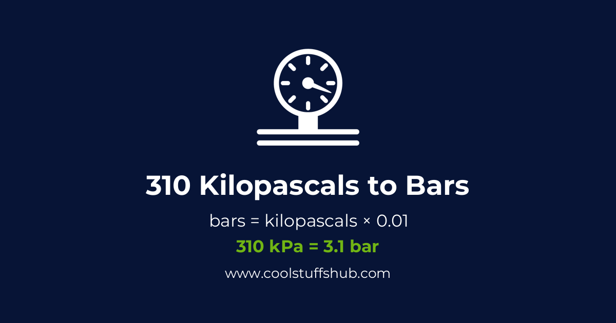 Convert 310 Kilopascals To Bars 310 KPa To Bar Conversion Convert 310 Kilopascals To Bars 310 KPa To Bar Conversion
