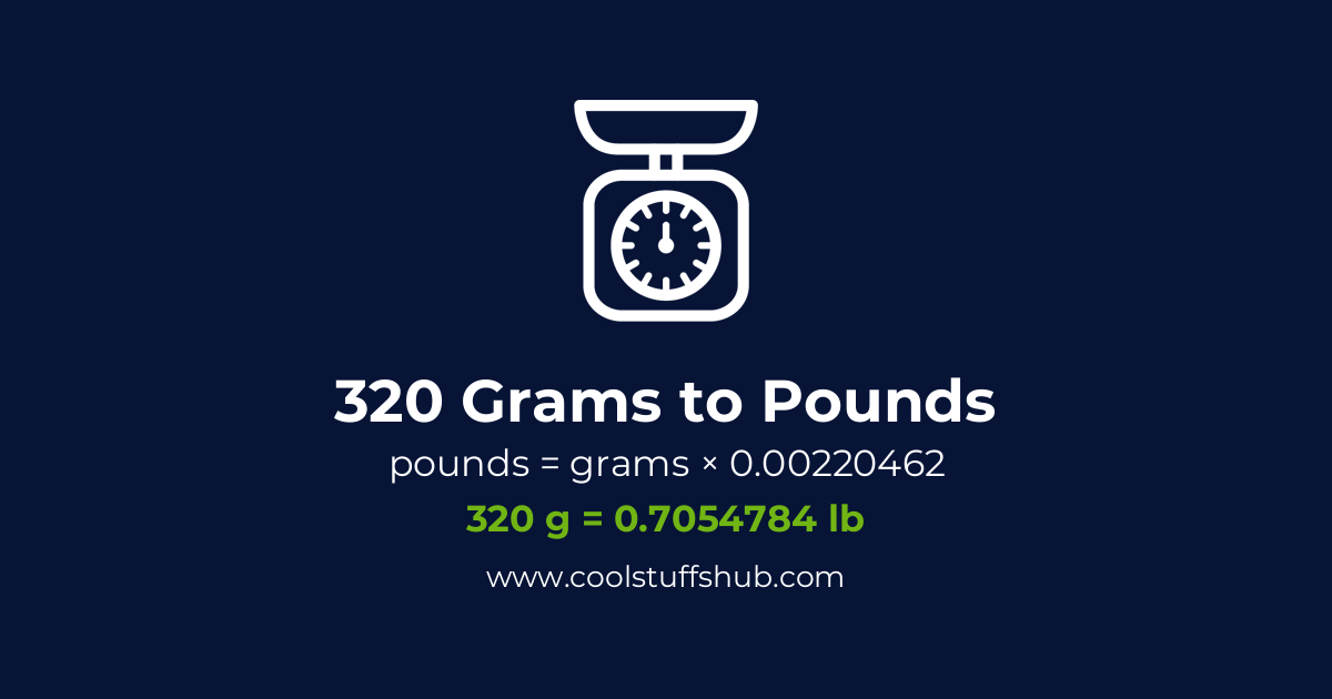 Convert 320 grams to pounds (320 g to lb conversion)