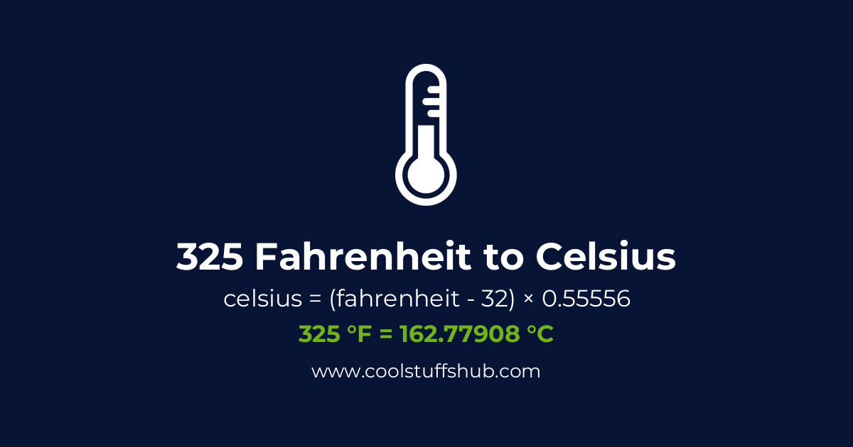 Convert 325 fahrenheit to celsius (325 °F to °C conversion)