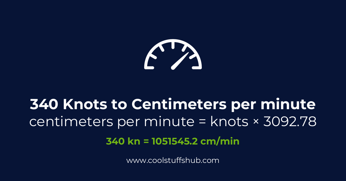 Convert 340 Knots To Centimeters Per Minute 340 Kn To Cm min Conversion 