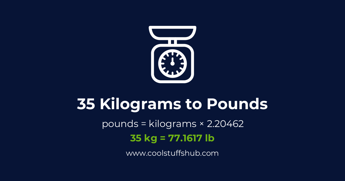 Convert 35 kilograms to pounds (35 kg to lb conversion)