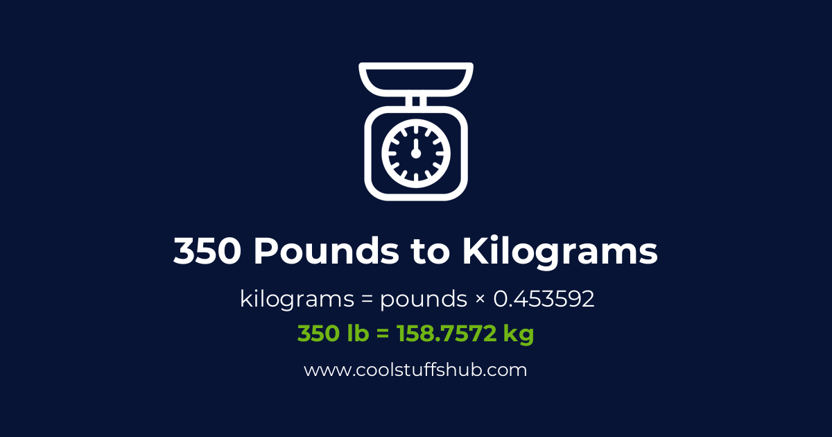 Convert 350 pounds to kilograms (350 lb to kg conversion)