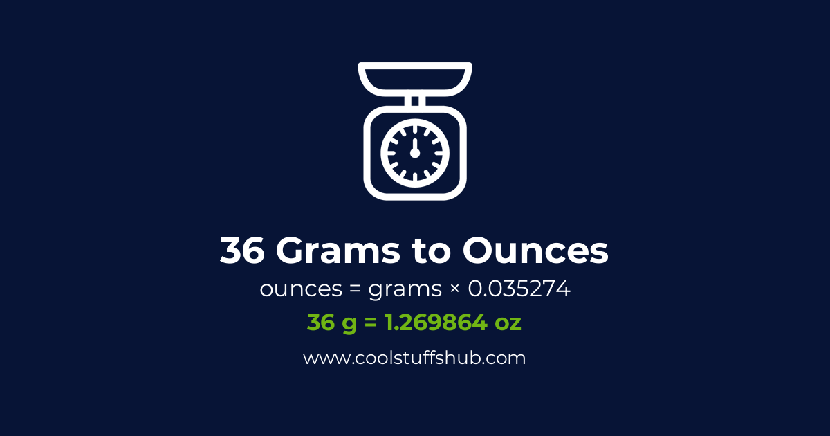 Convert 36 grams to ounces (36 g to oz conversion)