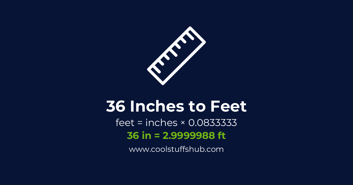 Convert 36 inches to feet (36 in to ft conversion)