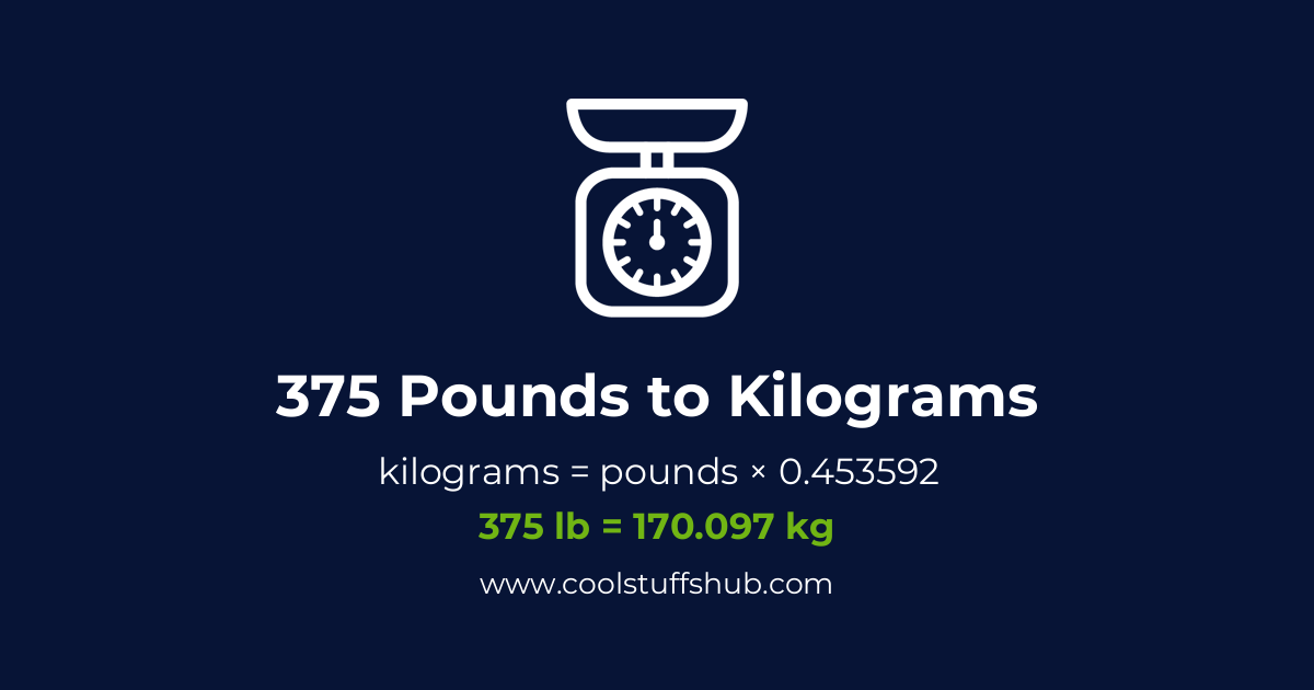 Convert 375 pounds to kilograms (375 lb to kg conversion)