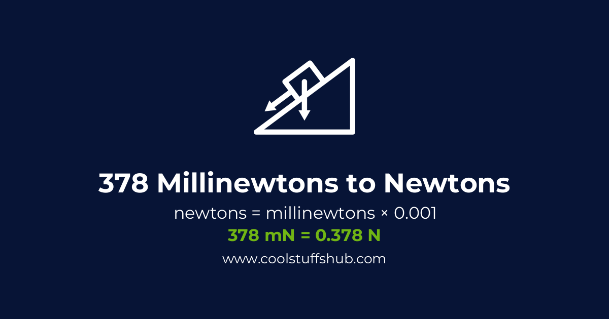 Convert 378 millinewtons to newtons (378 mN to N conversion)