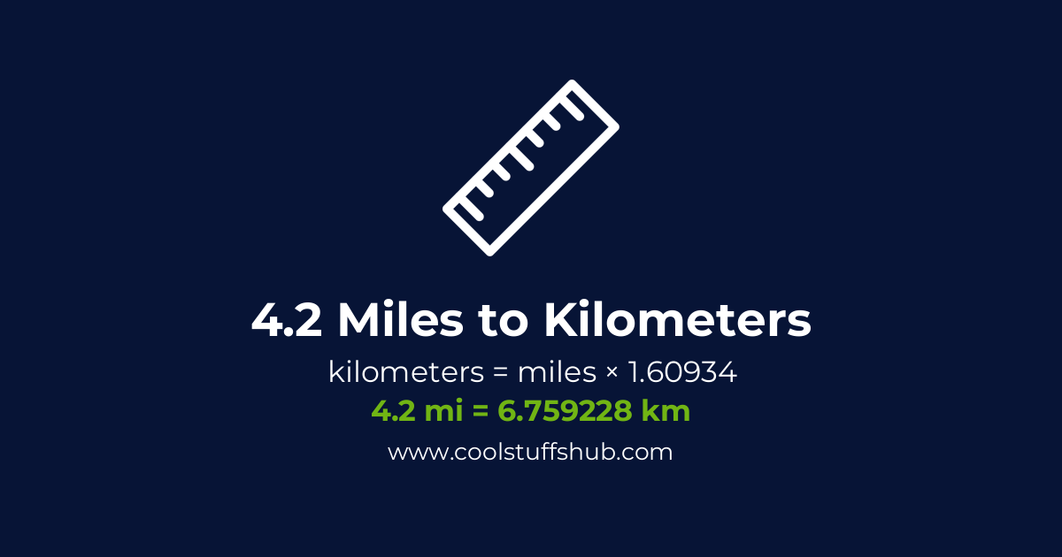 Convert 4.2 miles to kilometers (4.2 mi to km conversion)