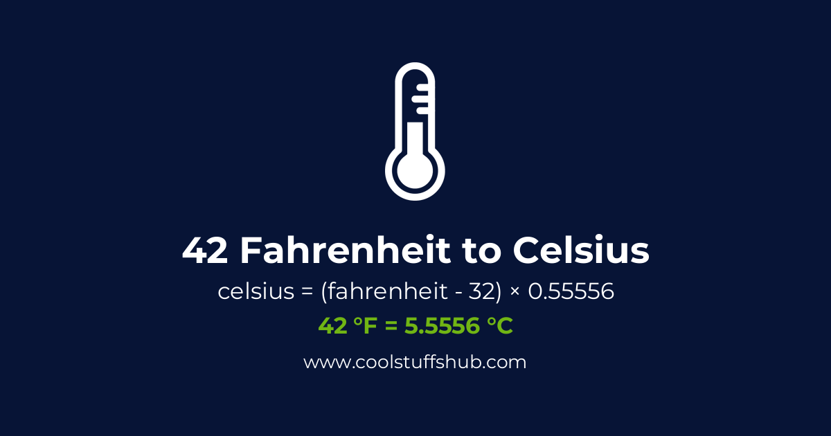 Convert 42 fahrenheit to celsius (42 °F to °C conversion)