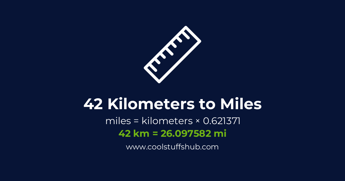Convert 42 kilometers to miles (42 km to mi conversion)