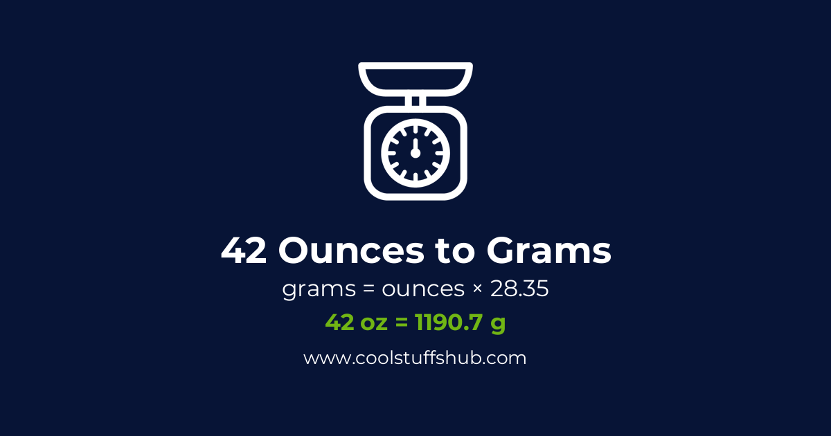Convert 42 ounces to grams (42 oz to g conversion)