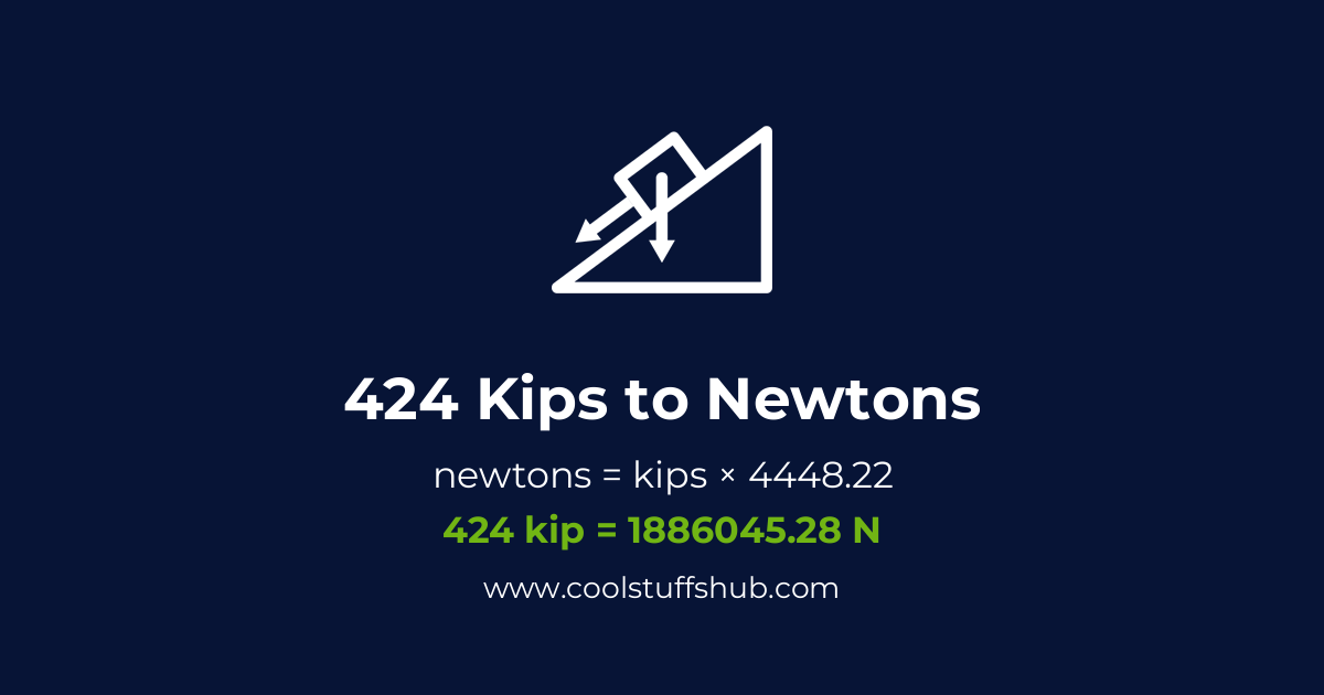 Convert 424 kips to newtons (424 kip to N conversion)