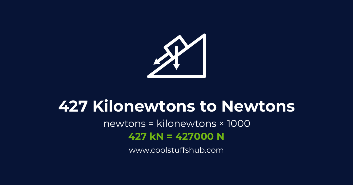 Convert 427 kilonewtons to newtons (427 kN to N conversion)