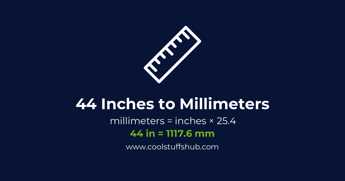 Convert 44 inches to millimeters (44 in to mm conversion)
