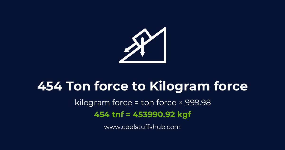 Convert 454 Ton Force To Kilogram Force 454 Tnf To Kgf Conversion