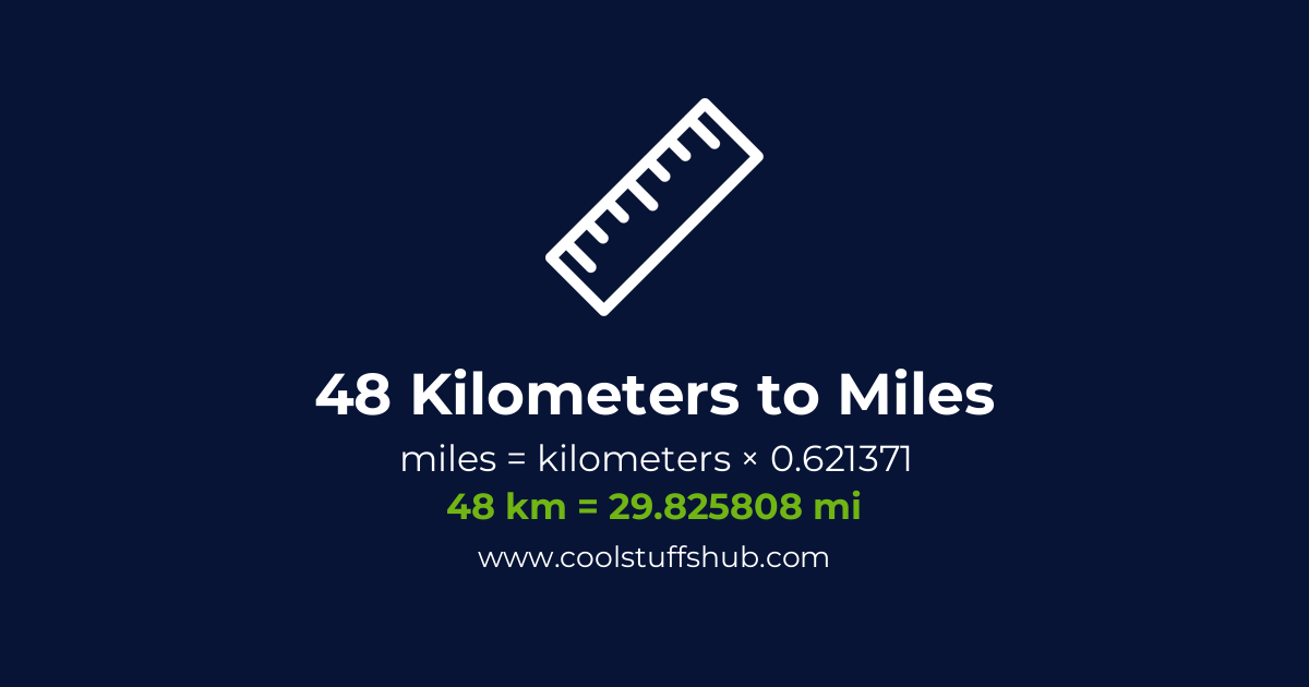 Convert 48 kilometers to miles (48 km to mi conversion)