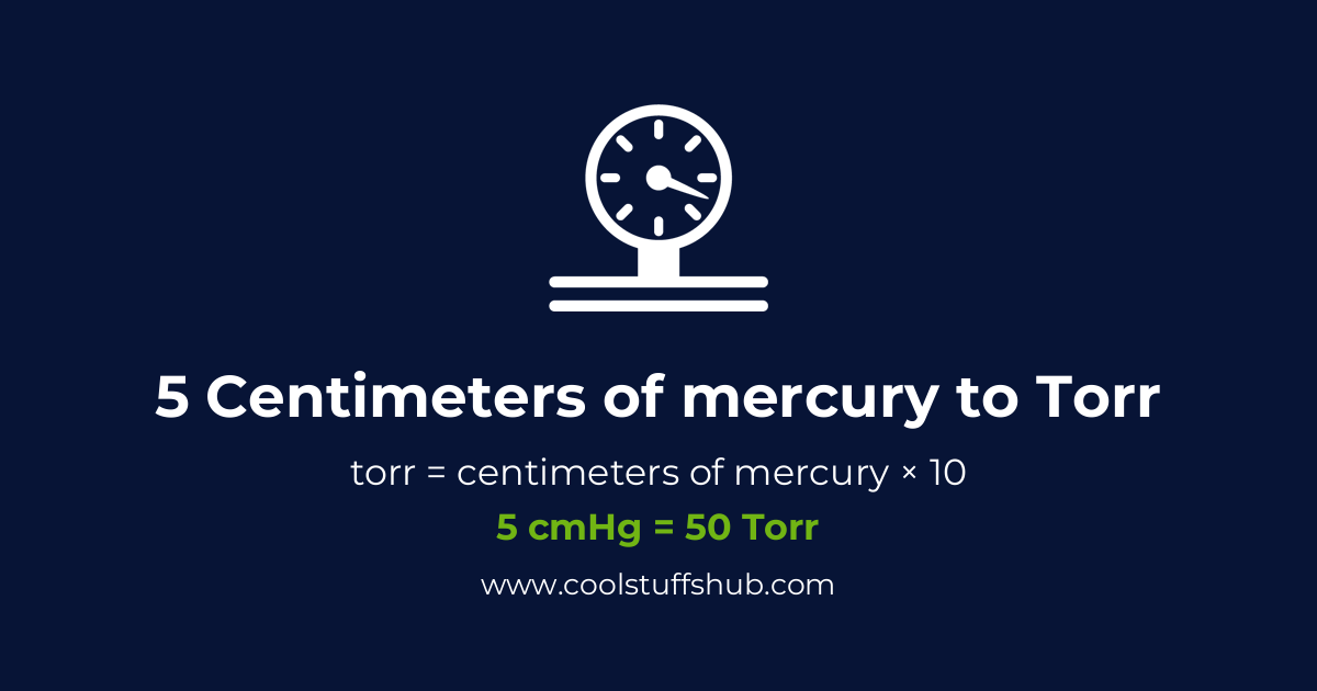 Convert 5 Centimeters Of Mercury To Torr 5 CmHg To Torr Conversion 