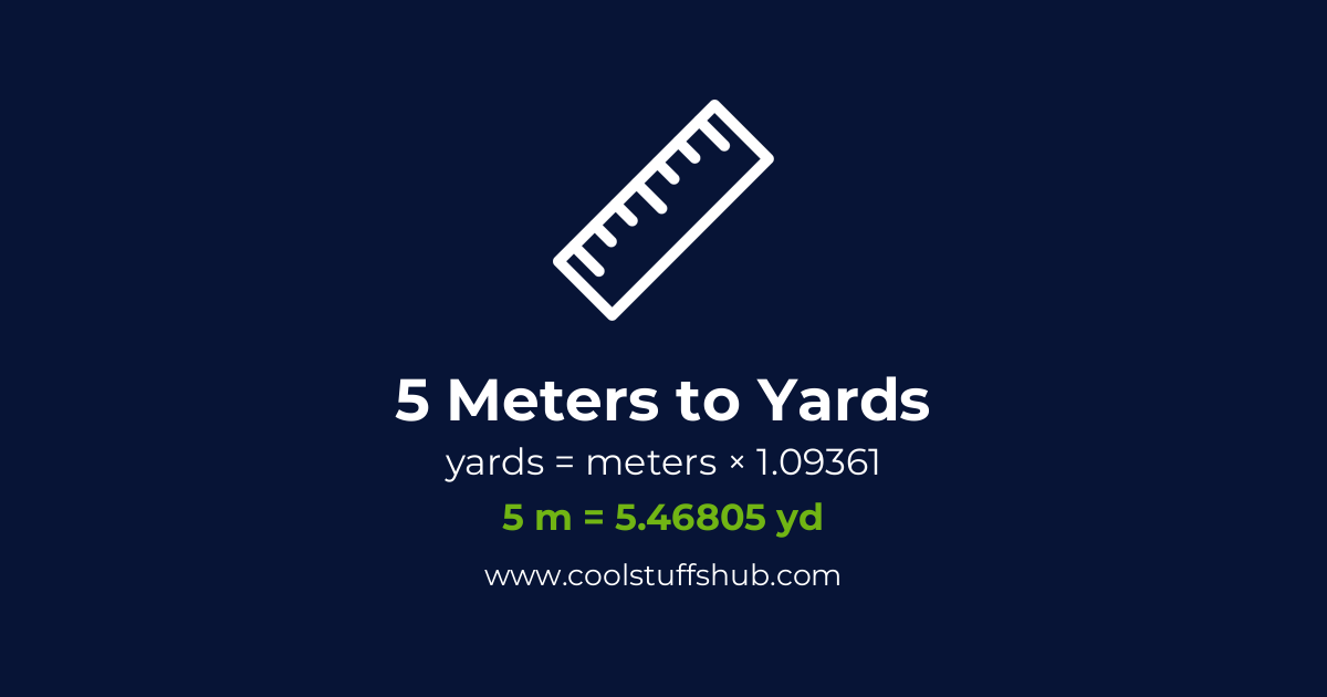 Convert 5 meters to yards (5 m to yd conversion)