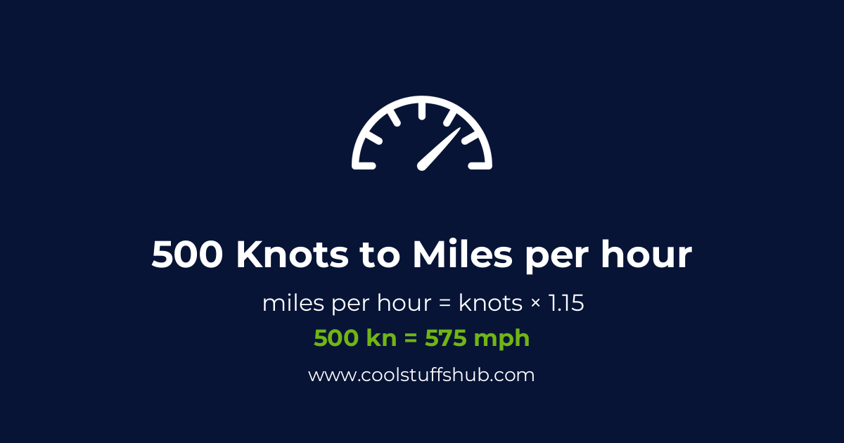 Convert 500 knots to miles per hour (500 kn to mph conversion)