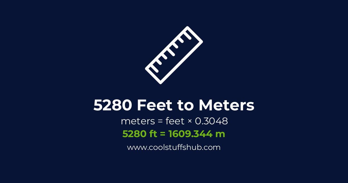 Convert 5280 feet to meters (5280 ft to m conversion)