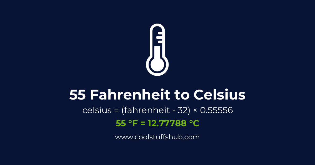 Convert 55 fahrenheit to celsius (55 °F to °C conversion)