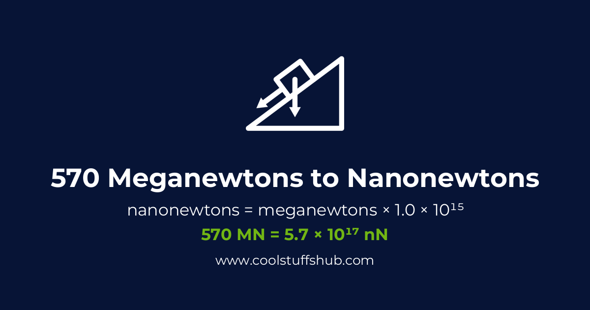 Convert 570 meganewtons to nanonewtons (570 MN to nN conversion)