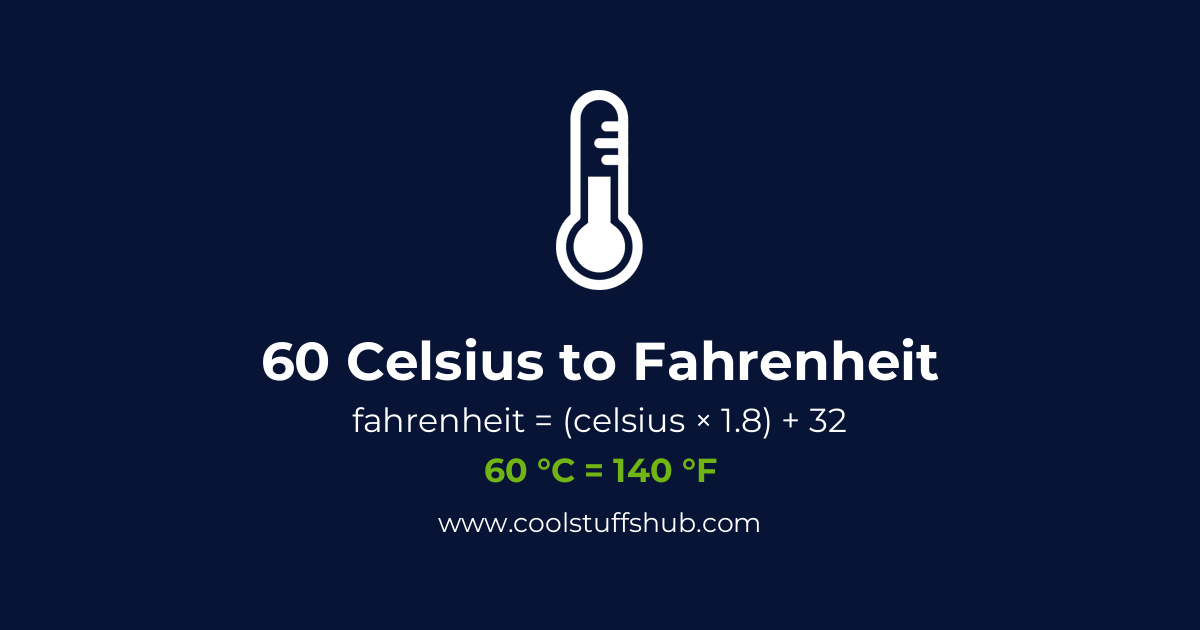 Convert 60 celsius to fahrenheit (60 °C to °F conversion)