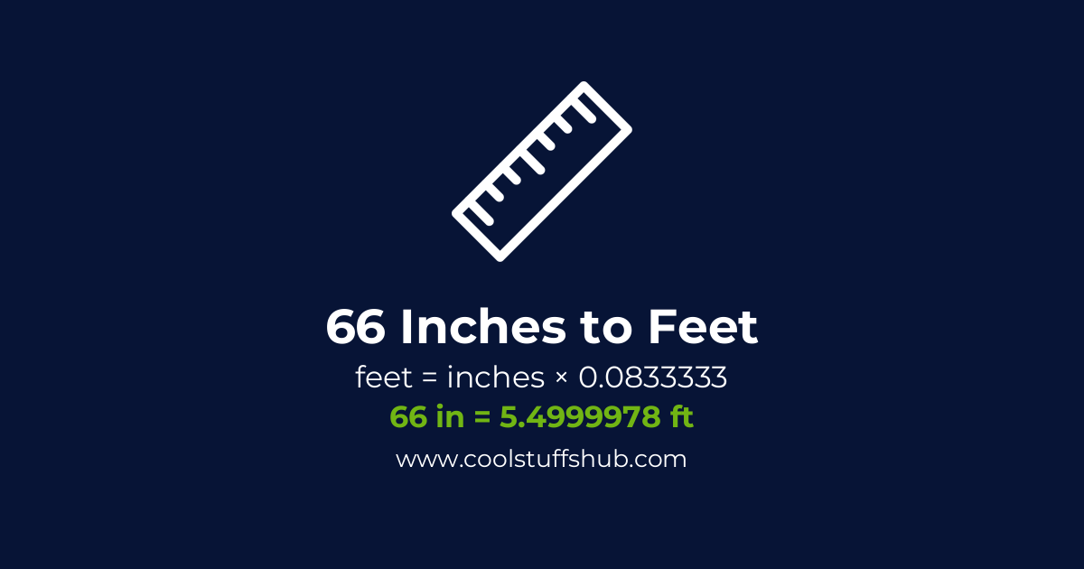 Convert 66 inches to feet (66 in to ft conversion)