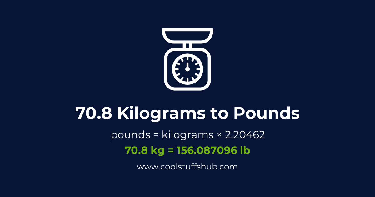 Convert 70.8 kilograms to pounds (70.8 kg to lb conversion)