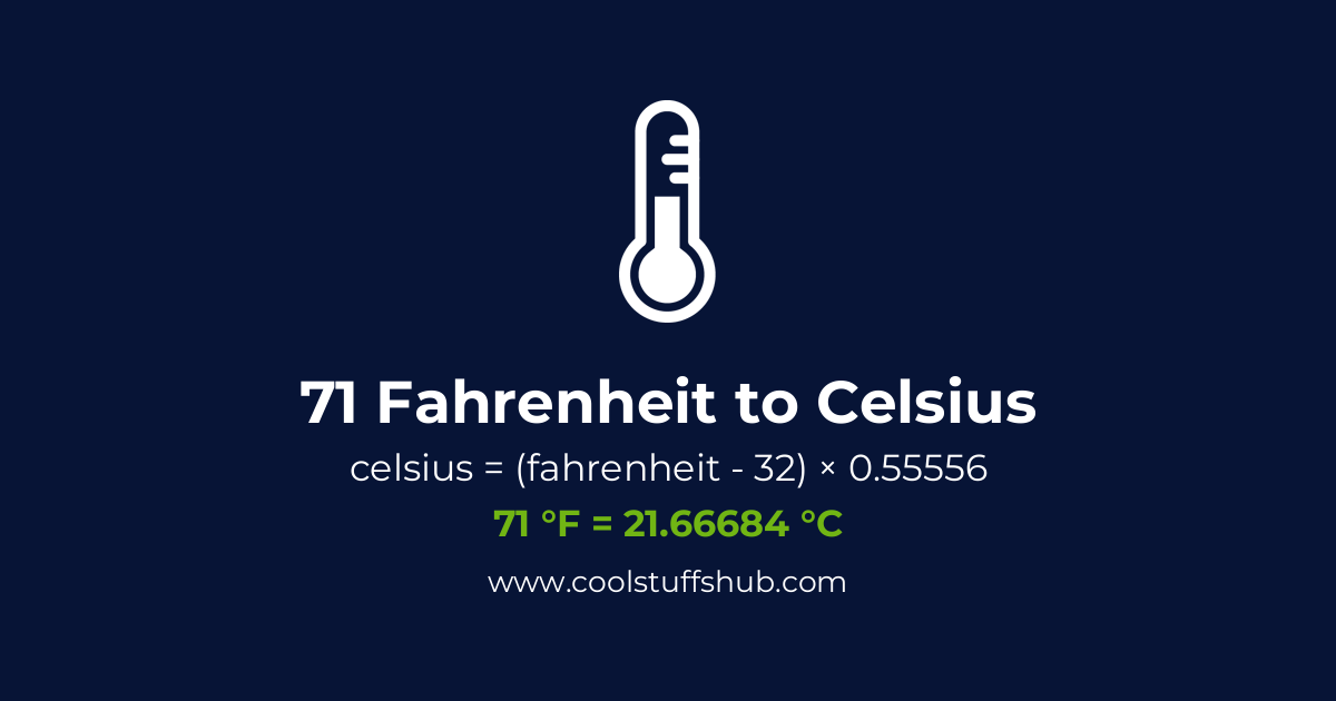 Convert 71 fahrenheit to celsius (71 °F to °C conversion)