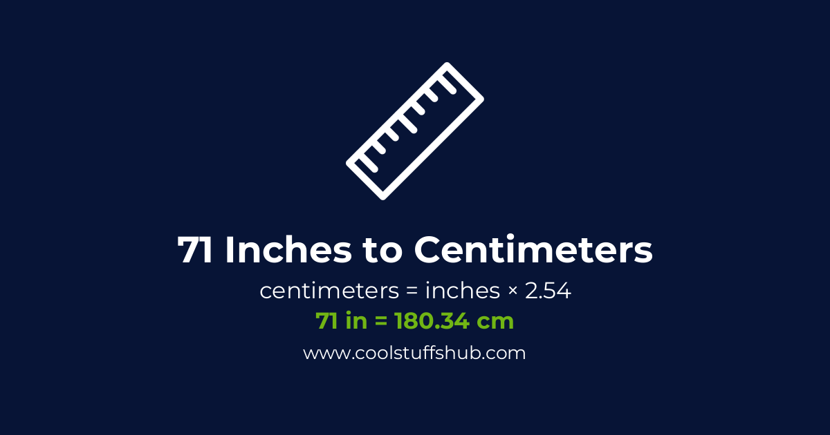 Convert 71 inches to centimeters (71 in to cm conversion)