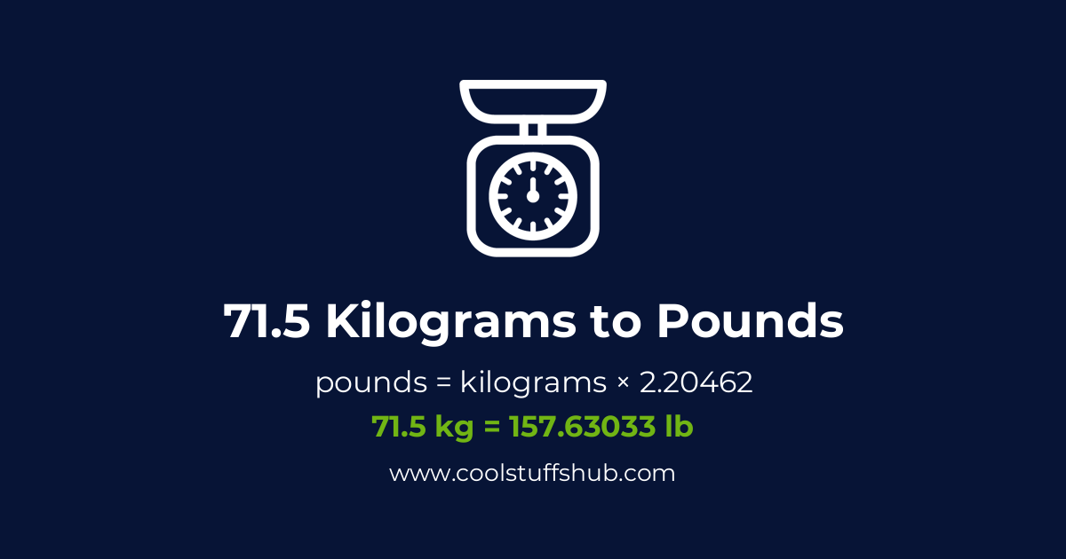 Convert 71.5 kilograms to pounds (71.5 kg to lb conversion)