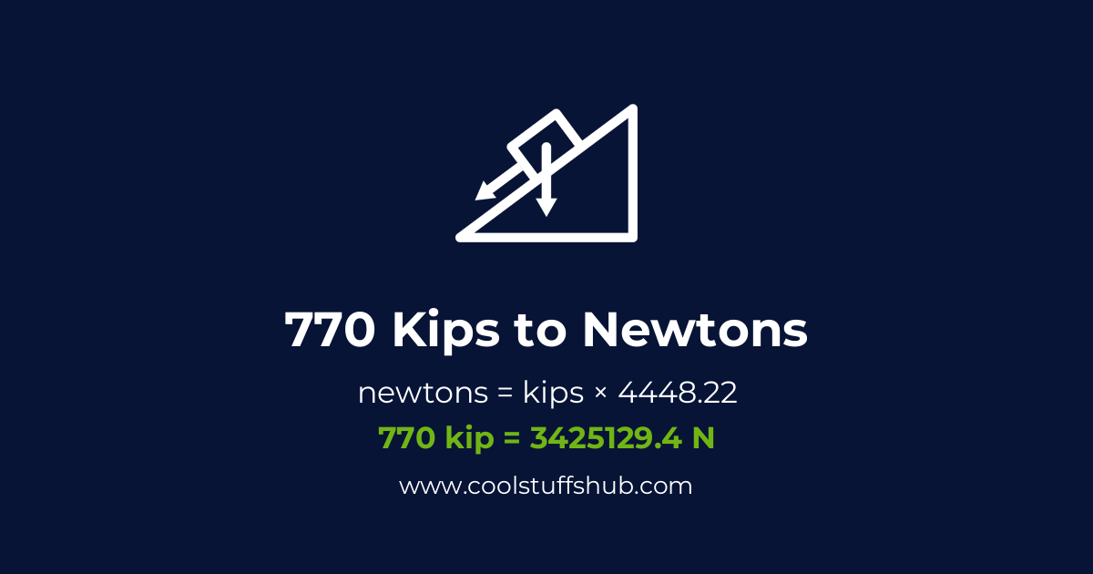 Convert 770 kips to newtons (770 kip to N conversion)