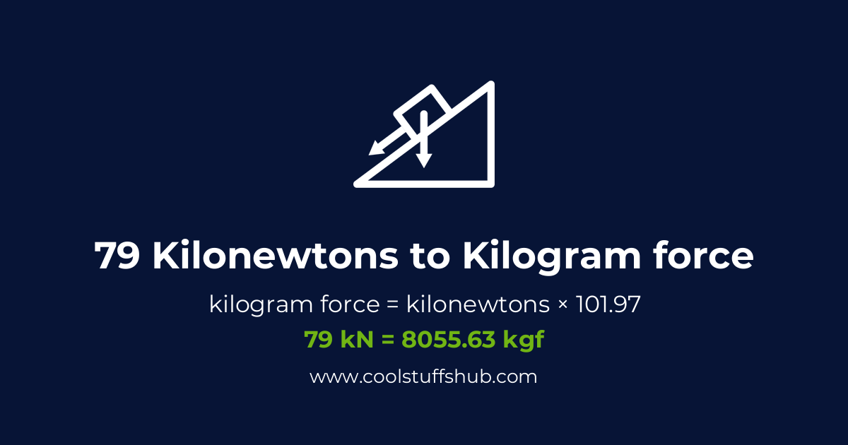 Convert 79 kilonewtons to kilogram force (79 kN to kgf conversion)