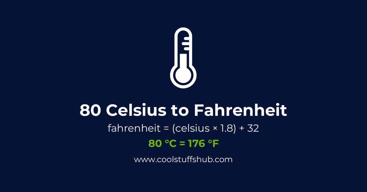 Convert 80 celsius to fahrenheit (80 °C to °F conversion)