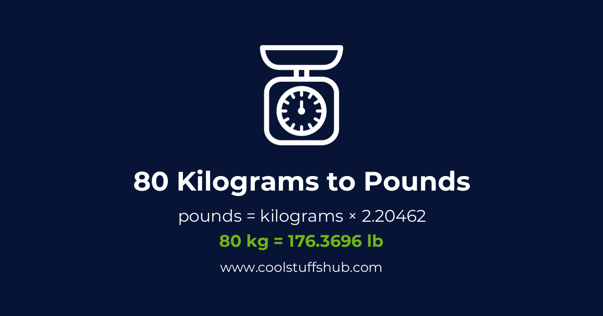 Convert 80 kilograms to pounds (80 kg to lb conversion)
