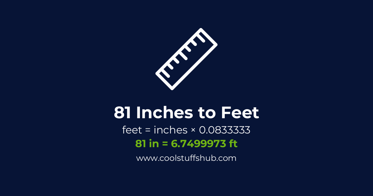 Convert 81 inches to feet (81 in to ft conversion)
