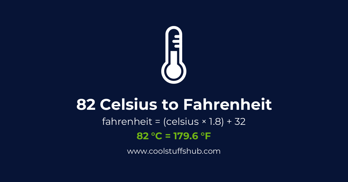 Convert 82 celsius to fahrenheit (82 °C to °F conversion)