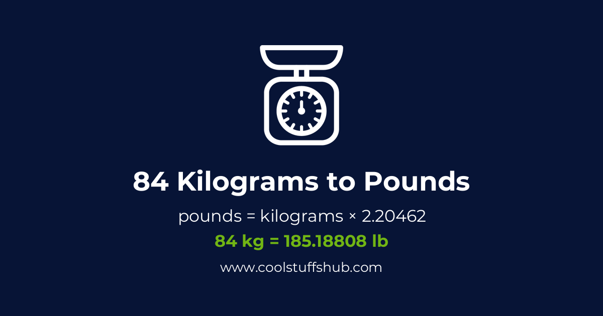 Convert 84 kilograms to pounds (84 kg to lb conversion)