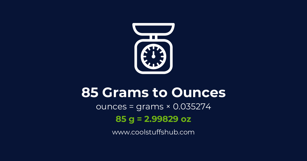 Convert 85 grams to ounces (85 g to oz conversion)
