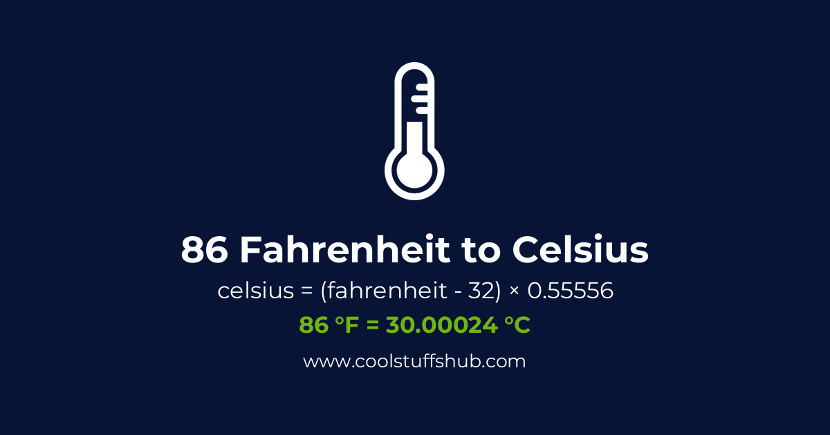 Convert 86 fahrenheit to celsius (86 °F to °C conversion)