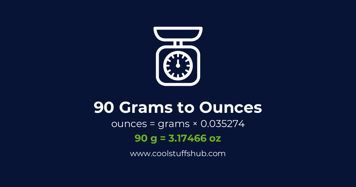 Convert 90 grams to ounces (90 g to oz conversion)