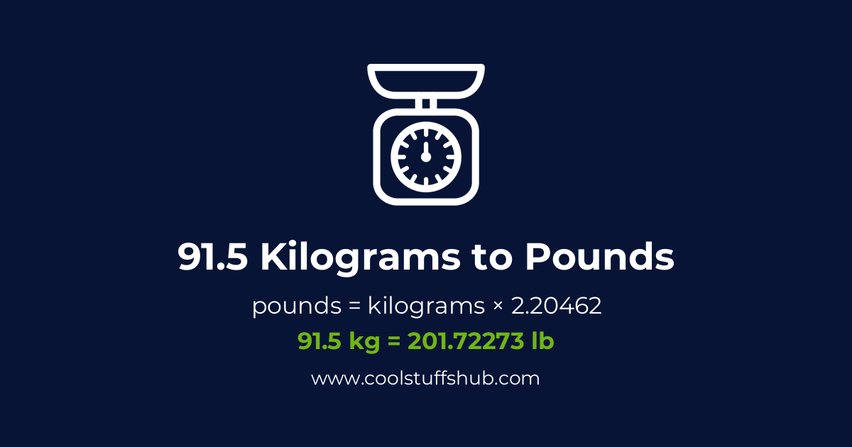 Convert 91.5 kilograms to pounds (91.5 kg to lb conversion)
