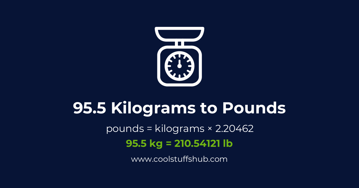 Convert 95.5 kilograms to pounds (95.5 kg to lb conversion)