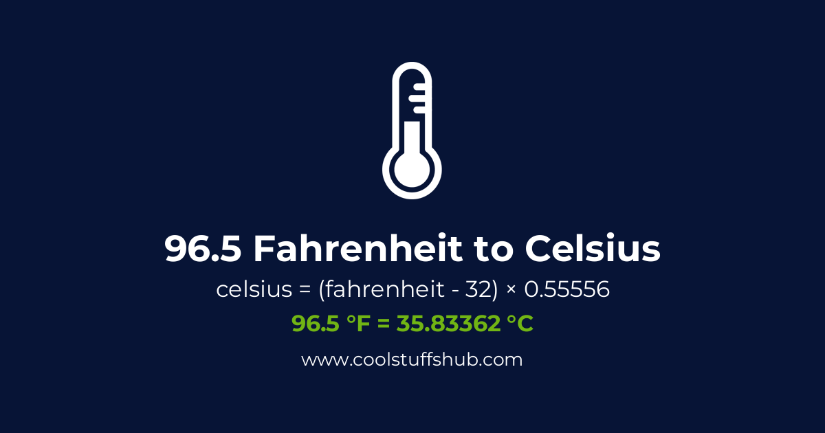 Convert 96.5 fahrenheit to celsius (96.5 °F to °C conversion)