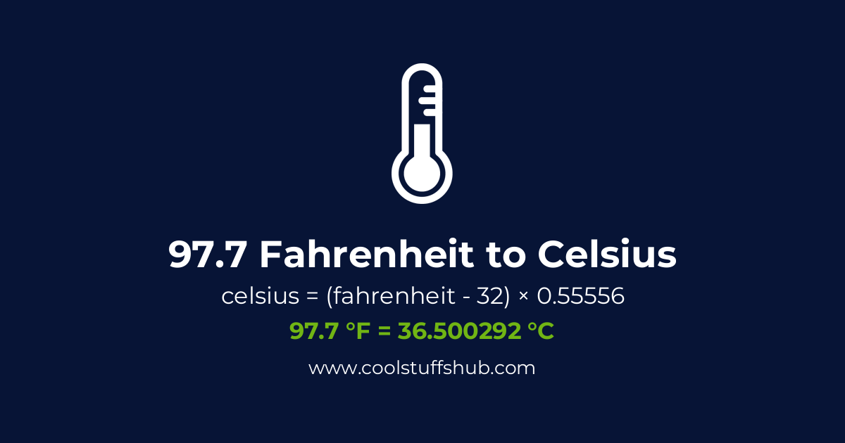 Convert 97.7 fahrenheit to celsius (97.7 °F to °C conversion)
